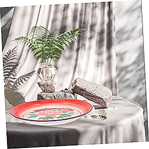 TOGEVAL Enamel Plate Nut Trays Wedding Table Decor Ceramic Tray Wedding Food Platter Snack Serving Platter Chinese New Year Nut Tray Home Storage Plate Chinese Style Dish Plate Enamel Dish