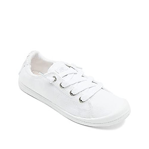 Roxy Women's Bayshore Slip on Sneaker Shoe, Alloy/White, 8.5