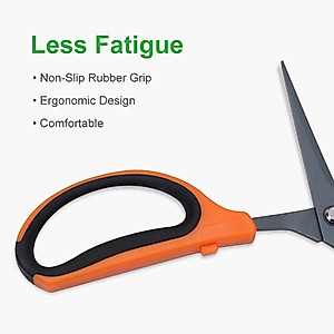 GROWNEER 3 Packs Trimming Scissors Teflon Coated Non Stick Blades Pruning Shears Gardening Hand Pruning Snips with Straight Stainless Steel Precision Blade