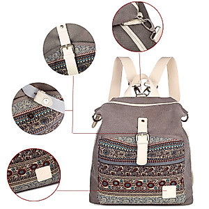 Backpack Purse Women Girls Canvas Backpack/Rucksack Convertible Shoulder bag Casual Daypack Medium