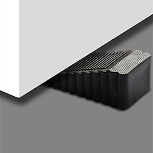 Premium Door Stop Wedge, Rubber Door Stopper, Black 2 Pack, Applicable to 0.3" - 1"