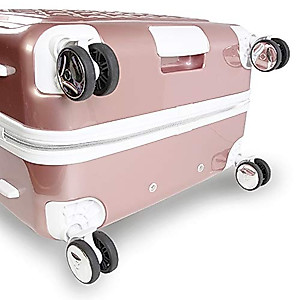 BEBE Women's Luggage Stella 29" Hardside Check in Spinner, Telescoping Handles, Rose Gold, One Size