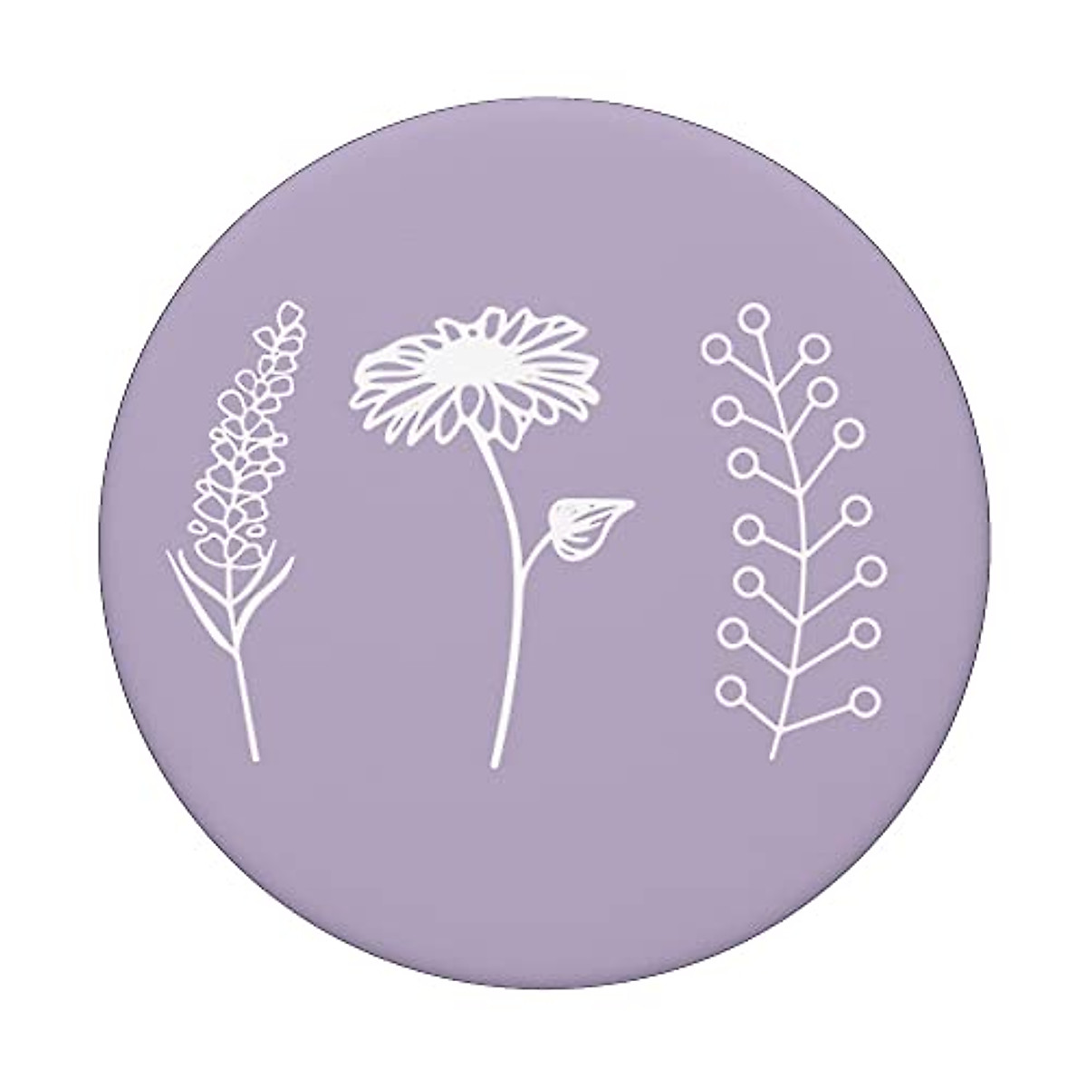 Wildflowers Minimalist Light Pastel Purple Floral Pattern PopSockets Swappable PopGrip