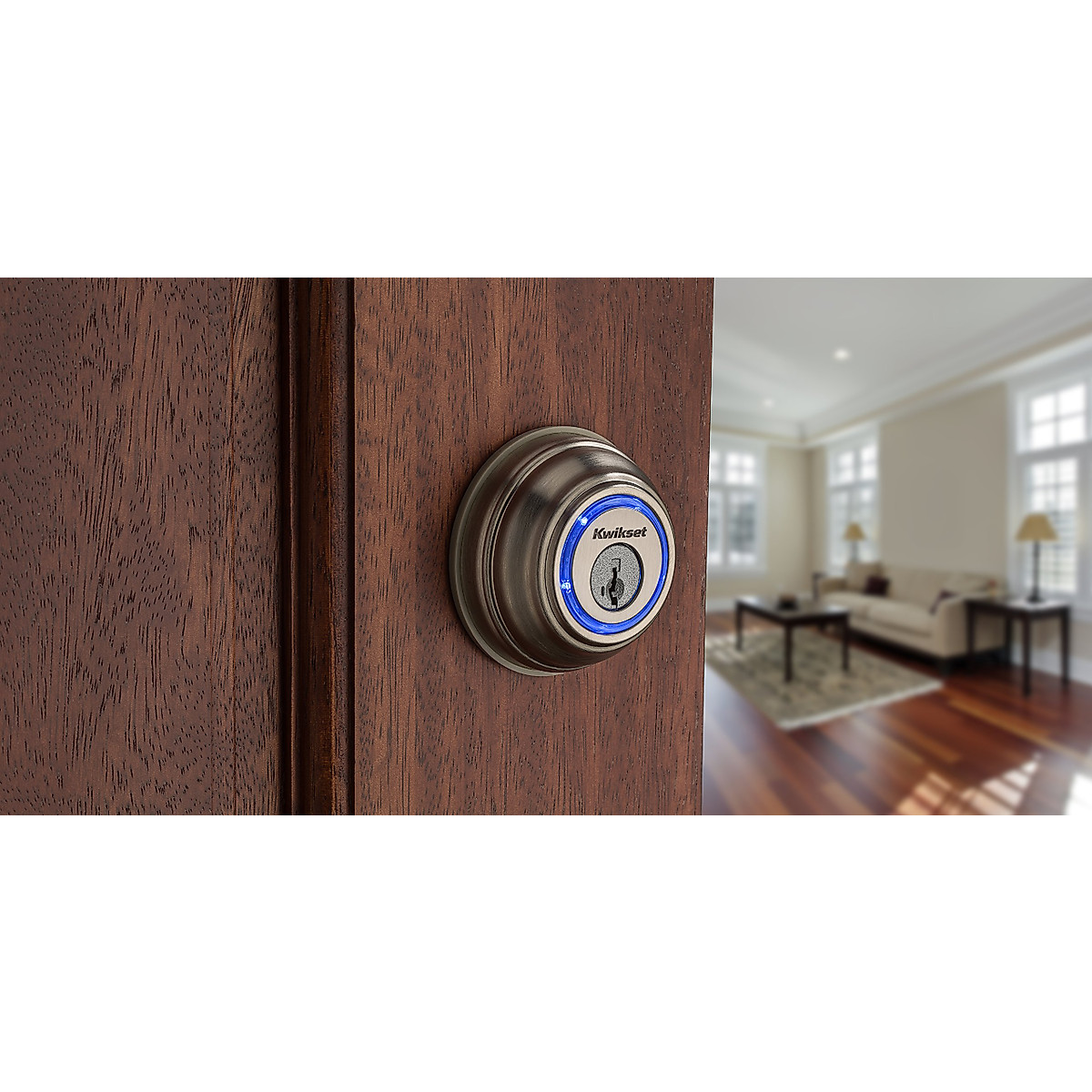 Kwikset - Kevo 99250-202 Kevo 2nd Gen Bluetooth Touch-to-Open Smart Keyless Entry Electronic Deadbolt Door Lock Featuring SmartKey Security, Satin Nickel
