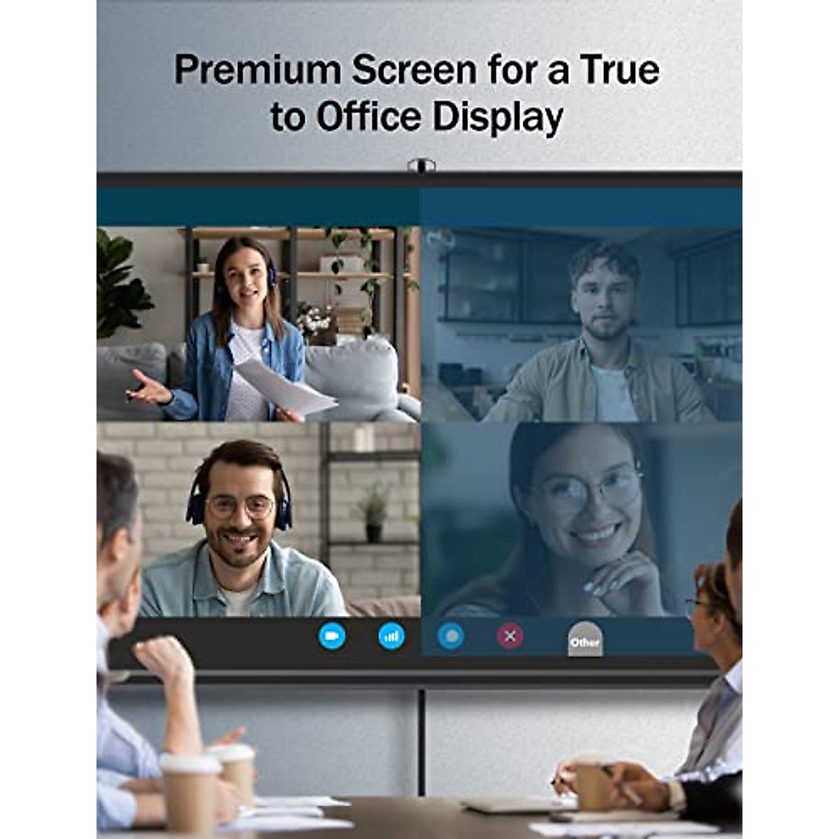 Projector Screen with Stand, HYZ 120 inch Projector Screen 4K HD with Wrinkle-Free Design, Indoor Outdoor for Backyard Movie Night, Office Presentation(1.1Gain, 4:3, 160°Viewing Angle&Carry Bag)
