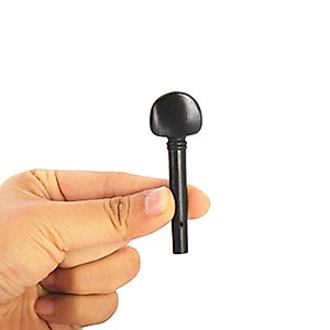 Viola Tuning Peg,HUIOP 4pcs 4/4 Size Violin Fiddle Tuning Peg Set Ebony Wooden Replacement Black Decorated with Pattern on Top for 4/4 Size Violin
