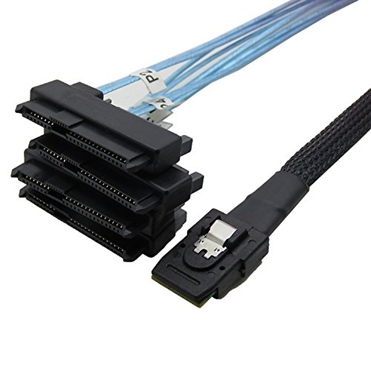 CableDeconn Mini SAS 36 SFF-8087 to (4) SFF-8482 Connectors with SATA Power 1m