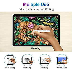 Stylus Pen for iPad with Palm Rejection, Apple Pencil for (2018-2022) iPad Pro 11/12.9, iPad 10th/9th/8th/7th/6th Gen, iPad Air 5th/4th/3rd Gen,iPad Mini 6/5 with 4ps Nibs