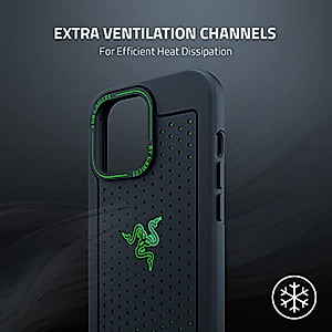 Razer Arctech for iPhone 13 Pro Case: Extra Ventilation Channels - Thermplastic Elastomer Reinforced Corners - Tactile Side Buttons - Compatible with Wireless Chargers and 5G Black