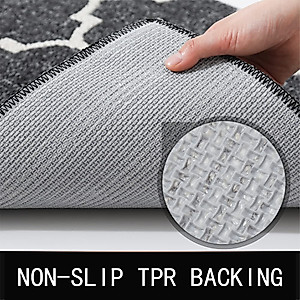 YIKEDUO Kitchen Rugs and Mats Absorbent Resist Dirt Non Skid Kitchen Floor Mat for Kitchen, Bathroom, Living Room Easy Clean Machine Washable (Black, 20"x31")