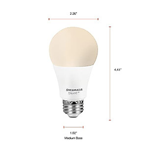 SYLVANIA Bluetooth Mesh LED Smart Light Bulb, One Touch Set Up, A19 60W Equivalent, E26, Soft White, Works with Alexa Only - 2 PK (75761)