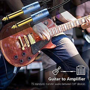 MillSO 1/4 Instrument Cable TS Electric Guitar Cable Straight-Straight 6.35mm Electric Guitar Cord for Bass AMP, Speaker, Patch, Pedal, Keyboard, Mixer, Amplifier - 4 Feet