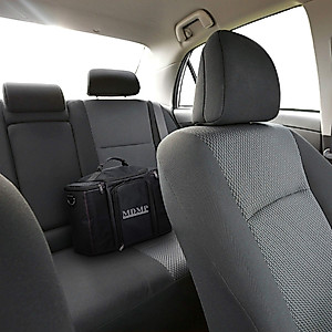 Meal Prep Lunch Bag / Box For Men, Women + 3 Large Food Containers (45 Oz.) + 2 Big Reusable Ice Packs + Shoulder Strap + Shaker With Storage. Insulated Lunchbox Cooler Portion Control Set (Black)