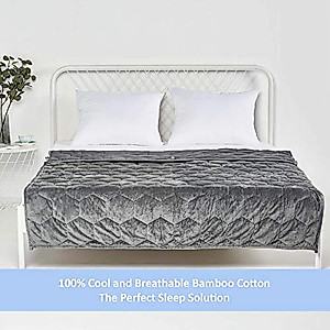 IRVINE HOME COLLECTION Bamboo Weighted Blanket, 60x80 Full/Queen/King Size 15lbs, 7 Layer Design, 100% Natural Bamboo Cotton with Premium Glass Beads, Breathable and Cooling Bamboo, Oeko-Tex Certified