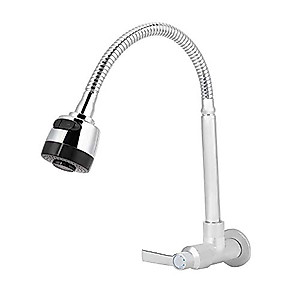 Single Cold Water Type Kitchen Faucet Wall Mount Kitchen Sink Faucet Household 360 Rotatable Kitchen Fixtures G1 2in