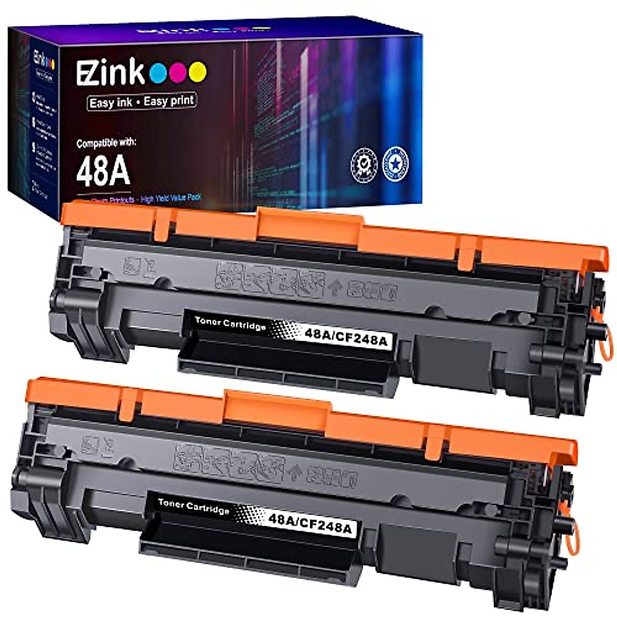 E-Z Ink (TM Compatible Toner Cartridges Replacement for HP 48A CF248A to use with Pro M29w M15w MFP M28w M28a M29a M30w M31w M15a M16a M16w Printer (Black, 2 Pack)