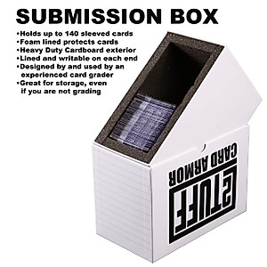 2TUFF Card Armor Size 1-200 Count Semi Rigid Card Sleeves and 200 Count Soft Sleeves with Foam Lined Heavy Duty PSA BGS CSG SGC Submission Box - Standard Size Perfect for Grading Card Submissions