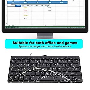 ciciglow Mini Wired Keyboard, 78 Keys Keypad, Portable Ultra Thin Mechanical Gaming Keyboard, Mini USB Wired Office Keyboard for Computer Laptop