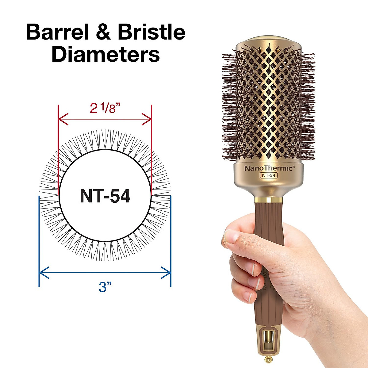 Olivia Garden NanoThermic Ceramic + Ion Round Thermal Hair Brush NT-54 (2 1/8")