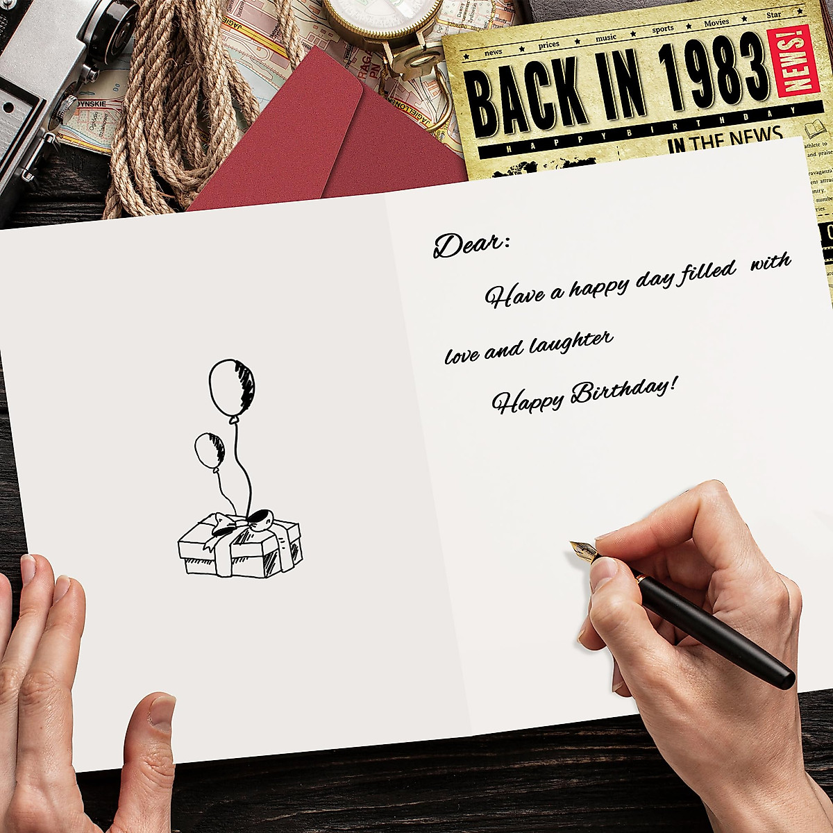 Giant 41th Birthday Card for Him Her, Retro 41th Birthday Cards for Men Woman, 41th Birthday Gift Cards for Husband Wife, Unique 41 Bday Card for Husband Wife, Back in 1983