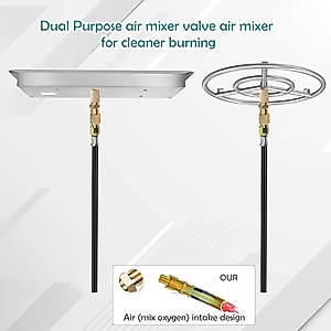 24" x 8" Drop-in Fire Pit Pan, Rectangular Stainless Steel Natural & Propane Gas Firepit Insert Kit with H-Burner, Spark Ignition and Propane Hose Kit for Indoor & Outdoor, Rated for up to 120,000 BTU