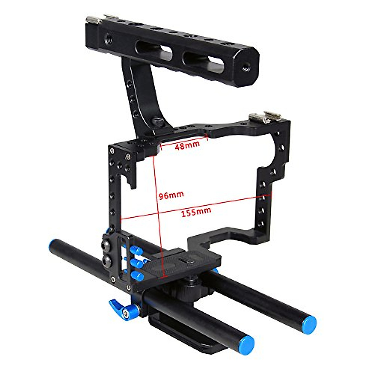 Professional DSLR Rig Camera Cage/Follow Focus/Matte Box Bundle for Sony A6000 A6300 A7 A7S A7SII A7R A7RII, Panasonic DMC-GH4 GH4 GH3, Canon M3 M5 M6, Nikon L340 etc