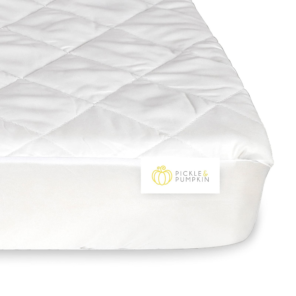 Pickle & Pumpkin 1 pack Waterproof Pack N Play Mattress Cover | Soft & Fitted Mini Crib Mattress Protector Waterproof for Pack N Play Mattress, Playard, Portable Crib | Microfiber Mattress Protector