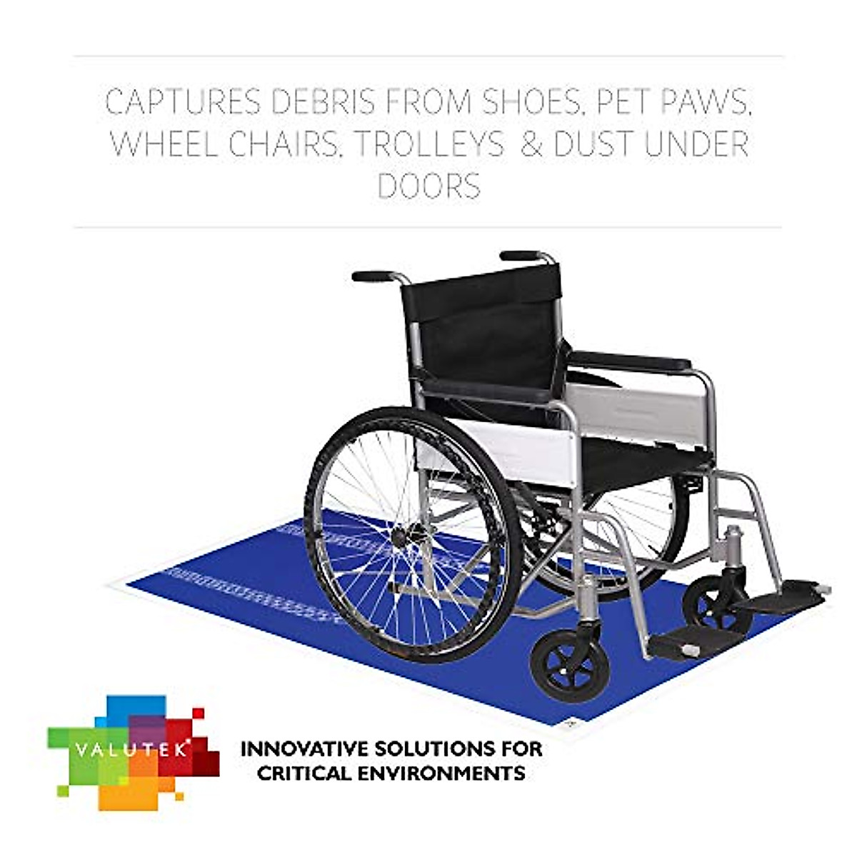 Valutek Sticky Mat for Cleanrooms, Adhesive Tacky Mat, Capture Dirt and Dust, Ideal for Hospital Labs Fabs Warehouse (4 Pads of 30 Sheets) (24" x 36", Blue)