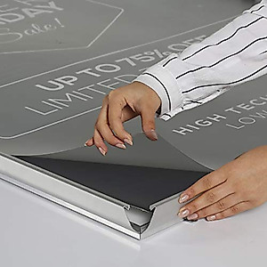 M&T Displays Portable Snap Poster Frame 40x60 Inch Silver 1.25" Aluminum Profile Front Loading Wall Mounting Photo Picture Document Certificate Sign Holder Mitered Corner Anti Glare Cover