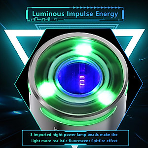 T238-Airsoft Tracer Unit, Spitfire Tactical Tracer Unit for Airsoft/NERF/Gel Blaster, 14mm Counterclockwise Threaded Adapter, 19mm to 16mm Adapter and Allen Key (Fluorescent, Silver)