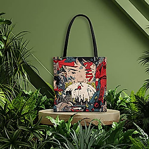 aki-ra Aesthetic manga Tote Bag for Women and Men Beach Bag Shopping Bags School Shoulder Bag Reusable Grocery Bags