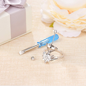 JLYY Sterling Silver Lotus Flower Urn Ring Exquisite Ashes Keepsake Holder Cremation Memorial Jewelry Always in My Hearty (8#) (7)