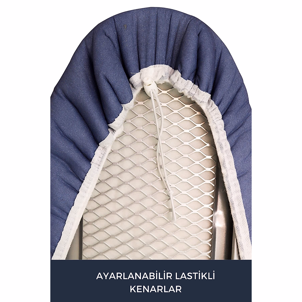 SAVUK Ironing Board Cover and Pad Standard Size 18x49 inch, Large Extra Wide, Adjustable Elastic Edge Fit, Extra Thick, Heat Reflective, Non Stick Scorch and Stain Resistant (18" X 49", Blue)