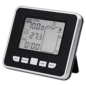 Ultrasonic Level Sensor, Ultrasonic Water Liquid Depth Level Meter Sensor Liquid Level Sensor with Temperature Display 3.3 Inch LED Display Supports Liquid Level High/Low Alarm