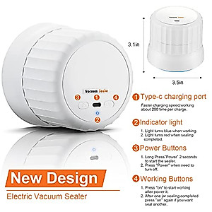Electric Vacuum Sealer for Mason Jar - Canning Jars Vacuum Seal Machine Kit for Ball Jars Sealing Vacuum Attachment Handheld Jar Vacuum Pump Wide Regular Mouth Can Lids Accessories [2023 Newest]