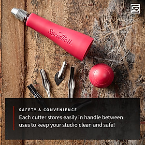 Speedball Super Value Block Printing Starter Kit – Includes Ink, Brayer, Lino Handle and Cutters, Speedy-Carve