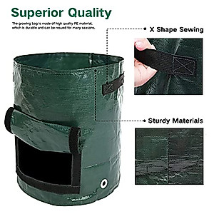 Potato Grow Bags with Flap and Handles，10 Gallon Garden Vegetable Planter，Fabric Plant Planter Pots for Potato, Carrot, Onion, Tomato and Vegetables with Heavy Duty（4 Pack）