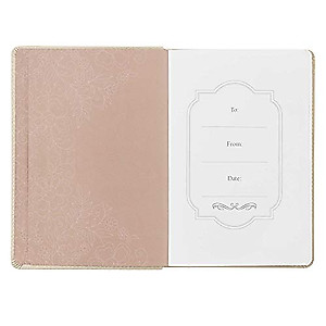 When She Speaks Proverbs 31 Woman Bible Verse Ivory Faux Leather Journal Inspirational Notebook w/Ribbon Marker and Lined Pages, 6 x 8.5 Inches