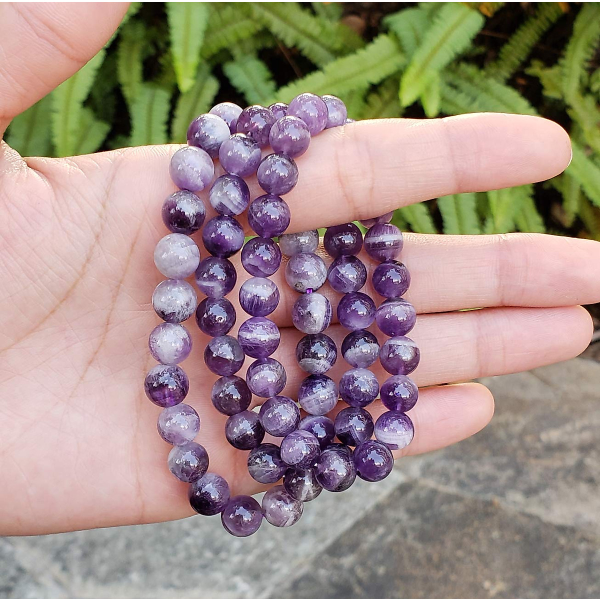 Adabele Real Natural Purple Amethyst Bracelet 7.5 inch Stretch Gemstone Beaded Bracelet Chakra Healing Crystal Stone Jewelry Women Men Mom Gift (Unisex) GB8-B16