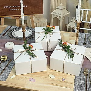 Moretoes White Gift Boxes 20pcs 8x8x4 Inches Paper Gift Box with Lids for Wedding Present Bridesmaid Proposal Gift Graduation Holiday Birthday Party Favor Engagements and Christmas Day