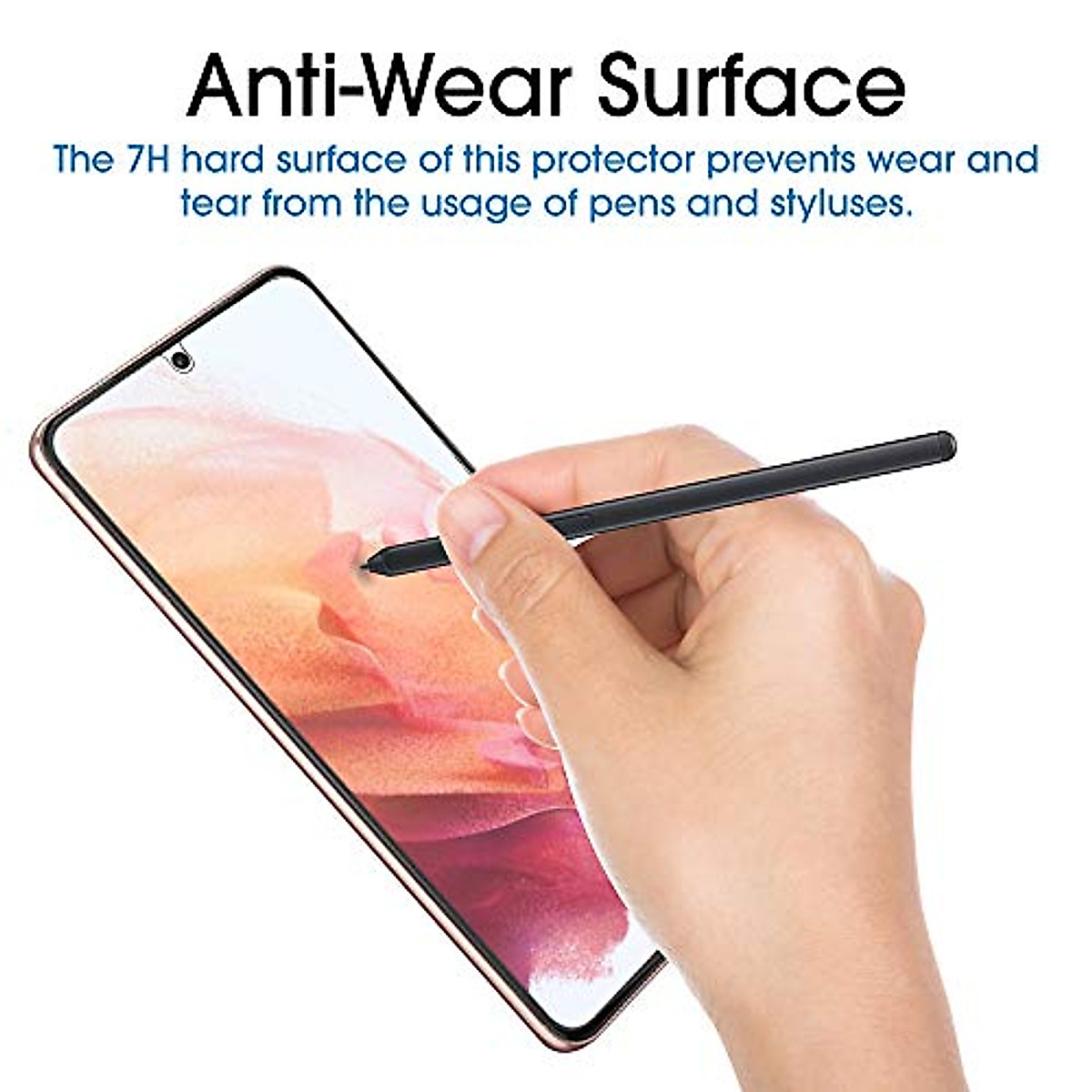 amFilm Screen Protector for Samsung Galaxy S21 5G 6.2 inch (2021), Fingerprint ID Compatible, HD Clear, Scratch Resistant Hybrid, with Easy Installation Tray, Polyethylene Terephthalate, 2 Pack