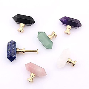 BITACS Crystal Stone Double Pointed Column Single Hole Brass Handle Drawer Wardrobe Wardrobe Door Cabinet Handle Furniture (Color : 3-Pack, Size : As The Picture Shows)