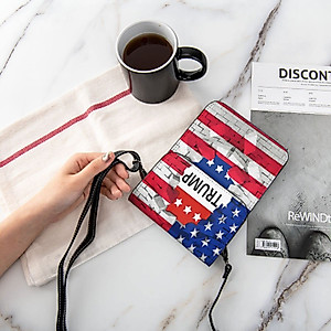 American Flag Trump Cell Phone Purse, DRAYTSO Crossbody Bag Small Leather Shoulder Bag for Women Wallet Sling Bags Handbag with Adjustable Strap