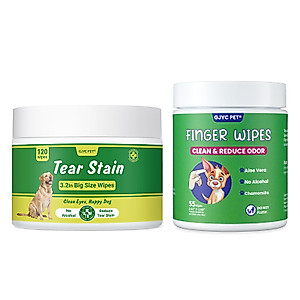 Pet Care Bundle, Tear Stain Remover and Finger Wipes – Gentle, Safe, and Convenient Eye and Ear Cleaning for All Breeds and Ages
