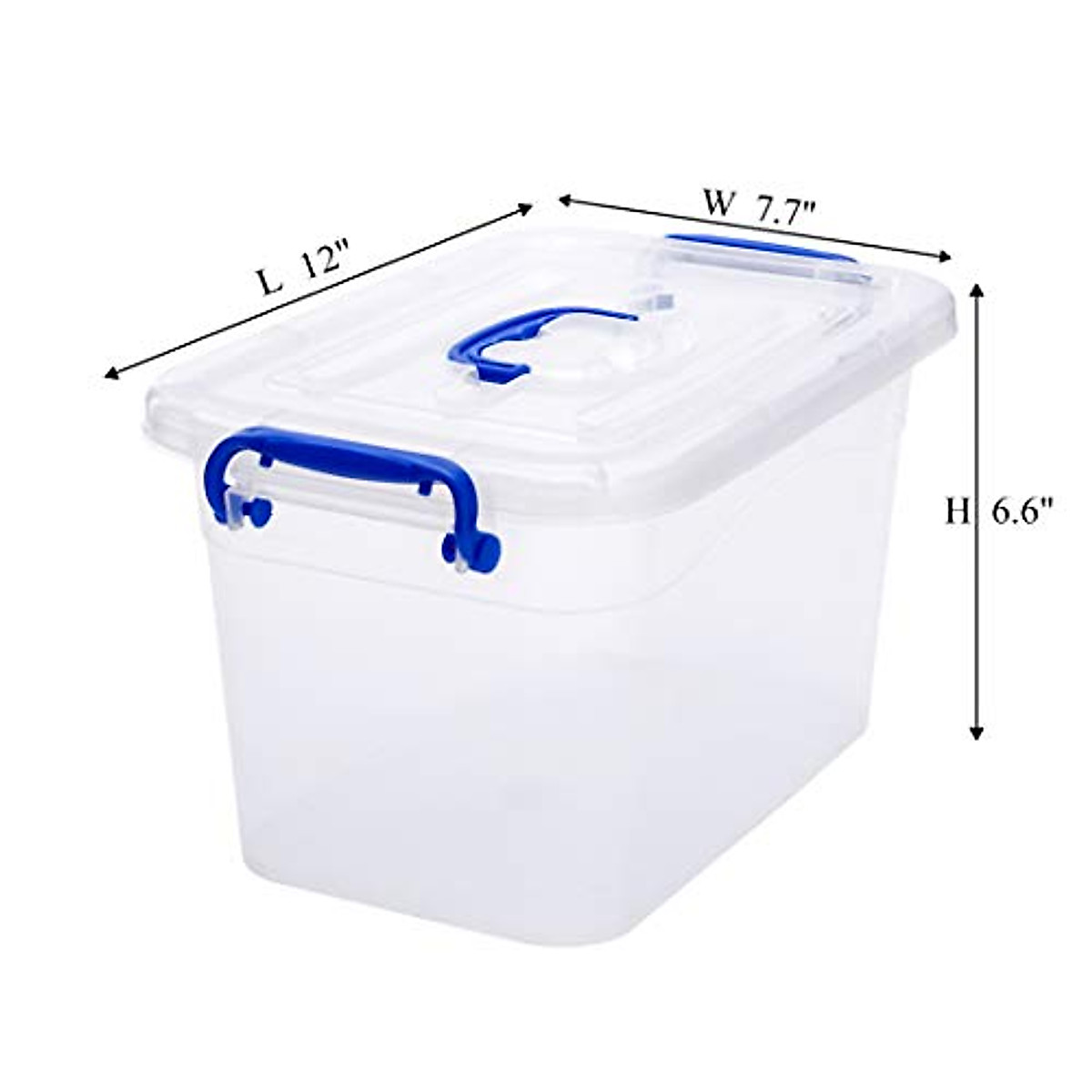6-Pack Clear Storage Box 7 Quart, Plastic Storage Latch Bins with Handle 6.5 Liter