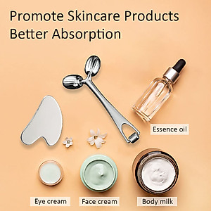 Yeamon Face Massager, Metal Face Roller Gua Sha Massage Tool for Face Neck Eye Body Skin Care, Facial Roller Gifts for Her, Women and Girl