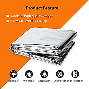 NAVADEAL 2 Pack Silver Highly Reflective Mylar Films, 82x 47Inch, Metallized Foil Covering Sheet, Garden Greenhouse Farming, Increase Plant Growth Save Power, Reduce Uneven Heat Environment Safe