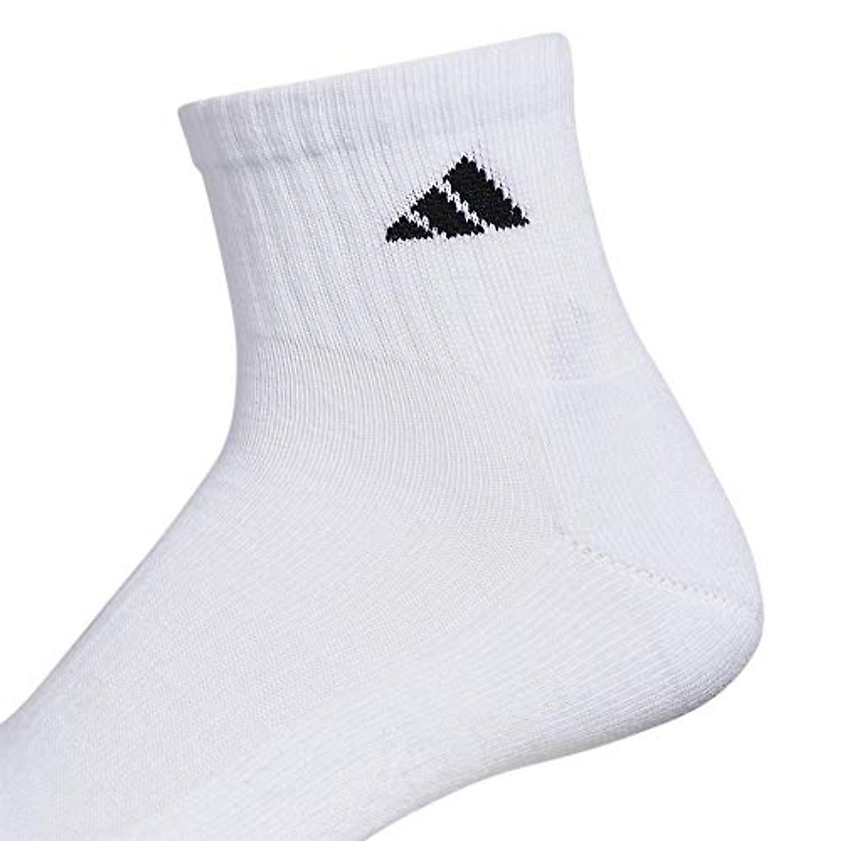 adidas Men's Athletic Cushioned Quarter Socks (6-Pair), White/Black, Large