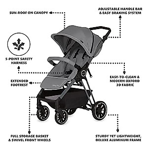 Dream On Me Strider Lightweight Stroller, Gray