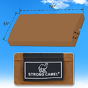 Strong Camel 76"x51" Patio Swing Top Replacement Canopy for Swing Seat 3 Seater Sizes Garden Hammock Outdoor Garden Porch Yard Canopy with Ball Bungees